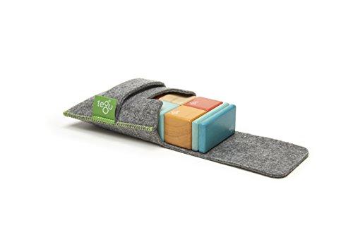 8 Piece Tegu Pocket Pouch Magnetic Wooden Block Set, Sunset