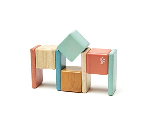 8 Piece Tegu Pocket Pouch Magnetic Wooden Block Set, Sunset