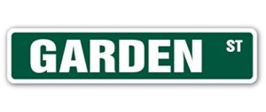 garden street sign gardener flowers plants florist home | indoor/outdoor | 18" wide plastic sign