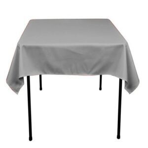 new creations fabric & foam inc 42" by 42" square polyester poplin table overlay, for 30" square small coffee table with 6" drop, gray