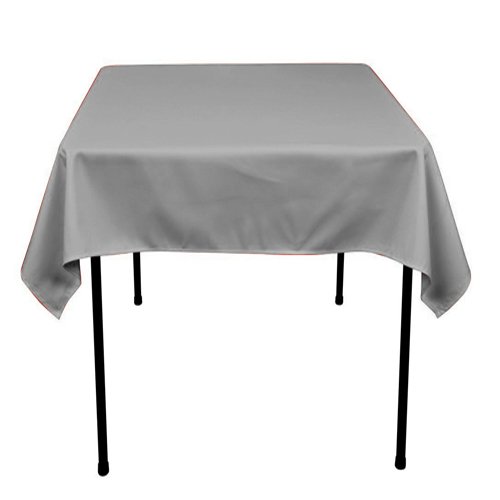 New Creations Fabric & Foam Inc 42" by 42" Square Polyester Poplin Table Overlay, for 30" Square Small Coffee Table with 6" Drop, Gray