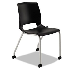 hon mg101on motivate seating 4-leg stacking chair, onyx/platinum, 2/carton