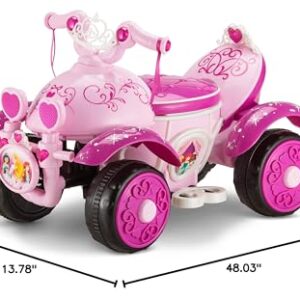 Kid Trax Toddler Disney Princess Electric Quad Ride On Toy, Kids 1.5-3 Years Old, 6 Volt Battery and Charger Included, Max Weight 45 lbs, Princess Pink