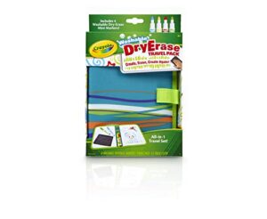 crayola washable dry erase travel pack, whiteboard for kids, ages 4, 5, 6, 7