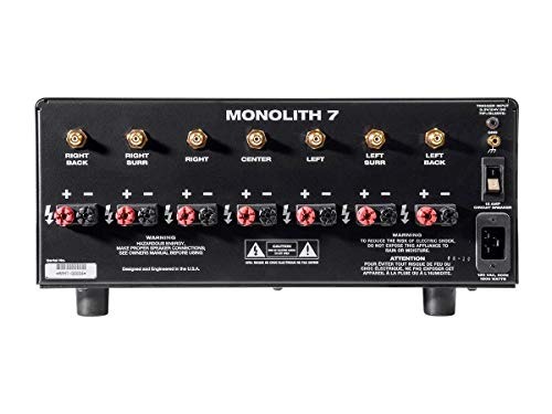 Monoprice 114566 Monolith Multi-Channel Power Amplifier - Black With 7x200 Watt Per Channel, XLR Inputs For Home Theater & Studio