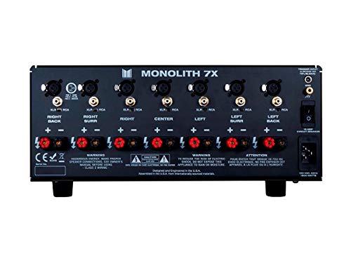 Monoprice 114566 Monolith Multi-Channel Power Amplifier - Black With 7x200 Watt Per Channel, XLR Inputs For Home Theater & Studio