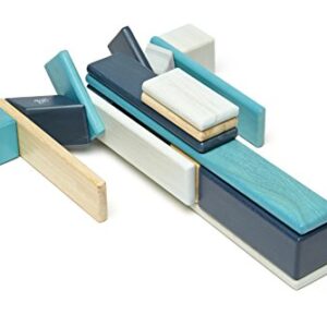 24 Piece Tegu Magnetic Wooden Block Set, Blues, 1-99 years old