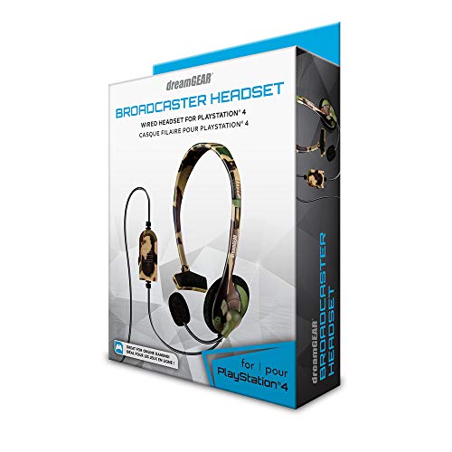 dreamGEAR Broadcaster Wired Headset for the PS4 with Flexible Boom Microphone and Inline Volume/Mute Control (DGPS4-6420)