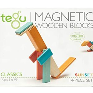 14 Piece Tegu Magnetic Wooden Block Set, Sunset