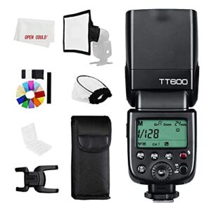 Godox TT600 2.4G Wireless GN60 Master/Slave Camera Flash Remote Control Off Board HSS Speedlite Universal Flash with One Contact for Canon Nikon Sony Pentax Olympus Fuji Lumix…