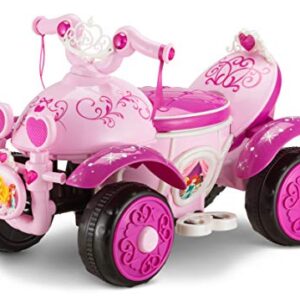 Kid Trax Toddler Disney Princess Electric Quad Ride On Toy, Kids 1.5-3 Years Old, 6 Volt Battery and Charger Included, Max Weight 45 lbs, Princess Pink