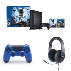 playstation 4 500gb console - star wars battlefront bundle with dualshock 4 controller (wave blue) and turtle beach ear force p12 headset