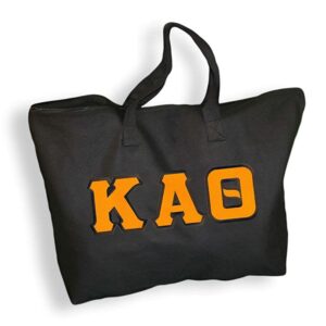 kappa alpha theta lettered tote bag black