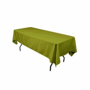 new creations fabric & foam inc 60" wide by 144" long rectangular polyester poplin tablecloth, avocado