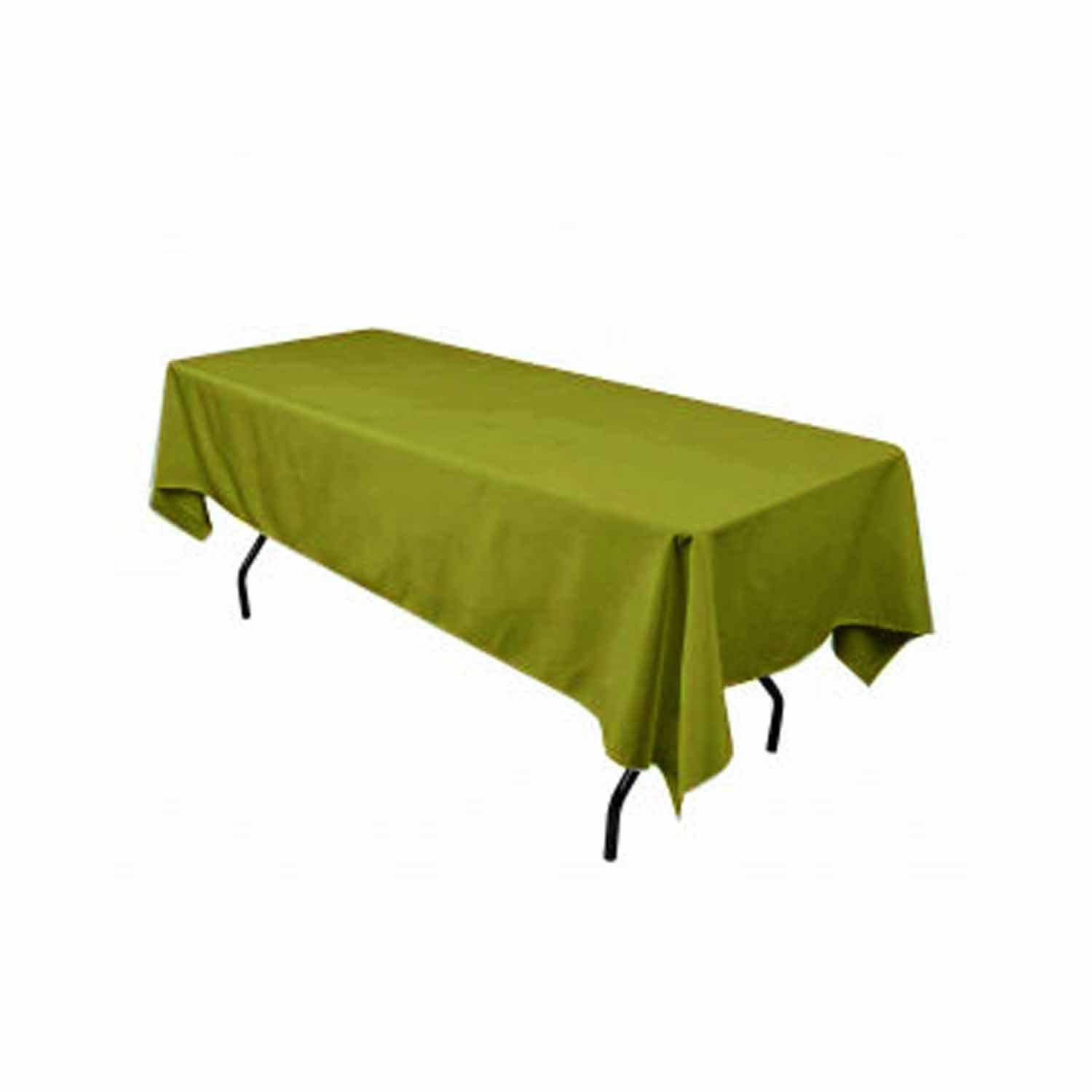 New Creations Fabric & Foam Inc 60" Wide by 144" Long Rectangular Polyester Poplin Tablecloth, Avocado