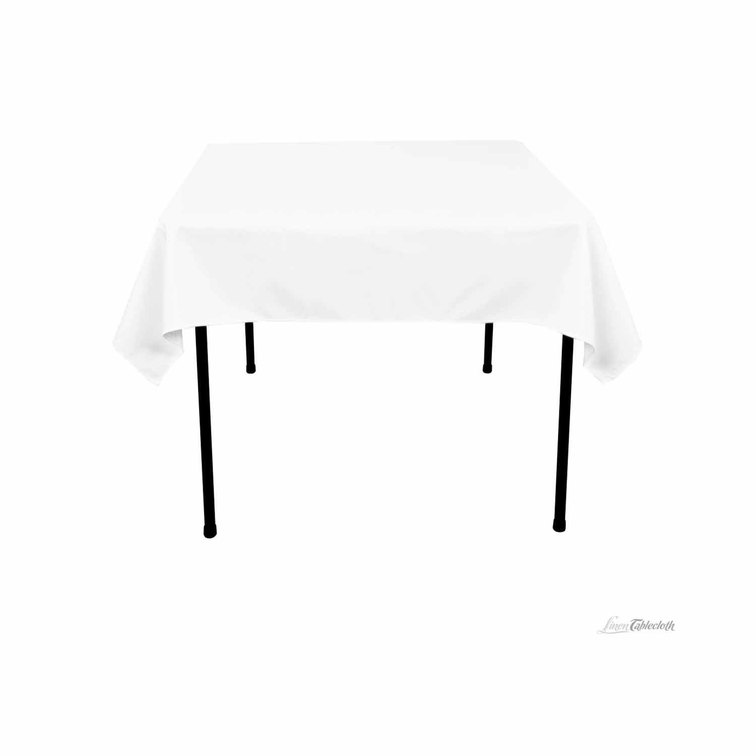 New Creations Fabric & Foam Inc 58" by 58" Square Polyester Poplin Table Overlay, for 46" Square Small Coffee Table with 6" Drop, White