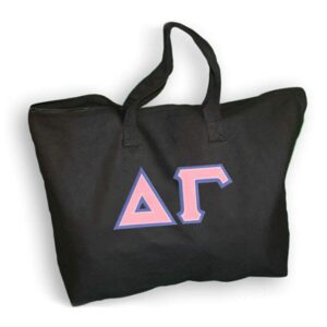 greekgear delta gamma lettered tote bag black