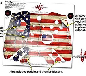 Painted Faded and Cracked USA American Flag - WraptorSkinz Decal Style Vinyl Skin Wrap compatible with XBOX One ELITE Wireless Controller (CONTROLLER NOT INCLUDED)