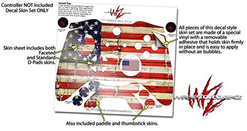 Painted Faded and Cracked USA American Flag - WraptorSkinz Decal Style Vinyl Skin Wrap compatible with XBOX One ELITE Wireless Controller (CONTROLLER NOT INCLUDED)