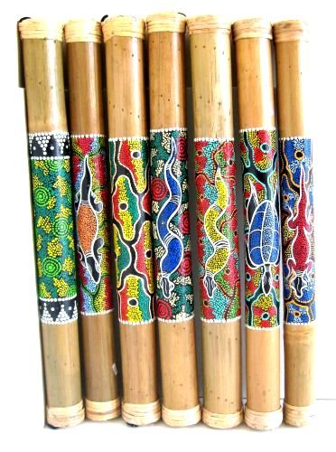 Rainstick Bamboo Rain Stick Musical Percussion Shaker Instrument Hand Painted - Size 16", JIVE BRAND - NOT MADE IN CHINA