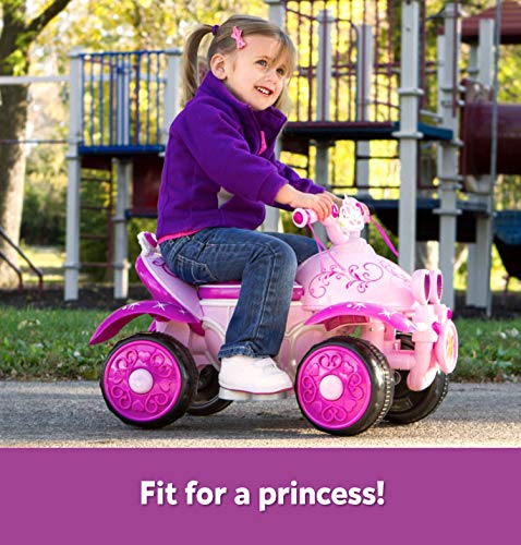 Kid Trax Toddler Disney Princess Electric Quad Ride On Toy, Kids 1.5-3 Years Old, 6 Volt Battery and Charger Included, Max Weight 45 lbs, Princess Pink