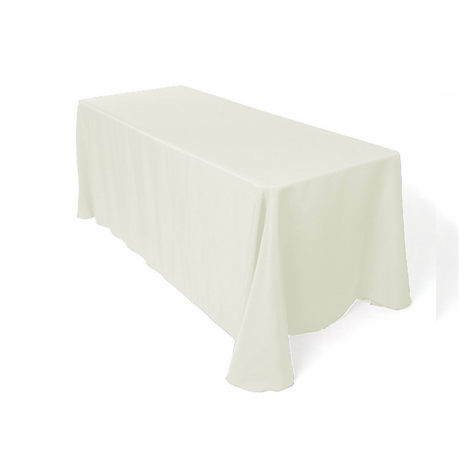 Runner Linens Factory Rectangular Polyester Tablecloth 90x132 Inches (Ivory)