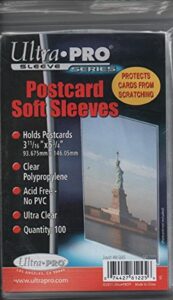 6 each: postcard soft sleeves clear polypropylene - (pack of 100)