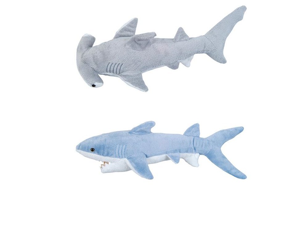 Adventure Planet 2 Plush Sharks Mako and Hammerhead Stuffed Animal Ocean Life Soft Cuddly 14 inch and 13 inch set