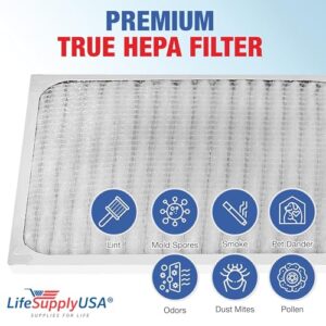 LifeSupplyUSA HEPA Filter Replacement for Hunter 30930 Air Purifier HEPATech System models 30020, 30393, 30200, 30201, 30205, 30250, 30253, 30255