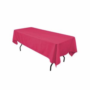 new creations fabric & foam inc 60" wide by 120" long rectangular polyester poplin tablecloth, fuchsia