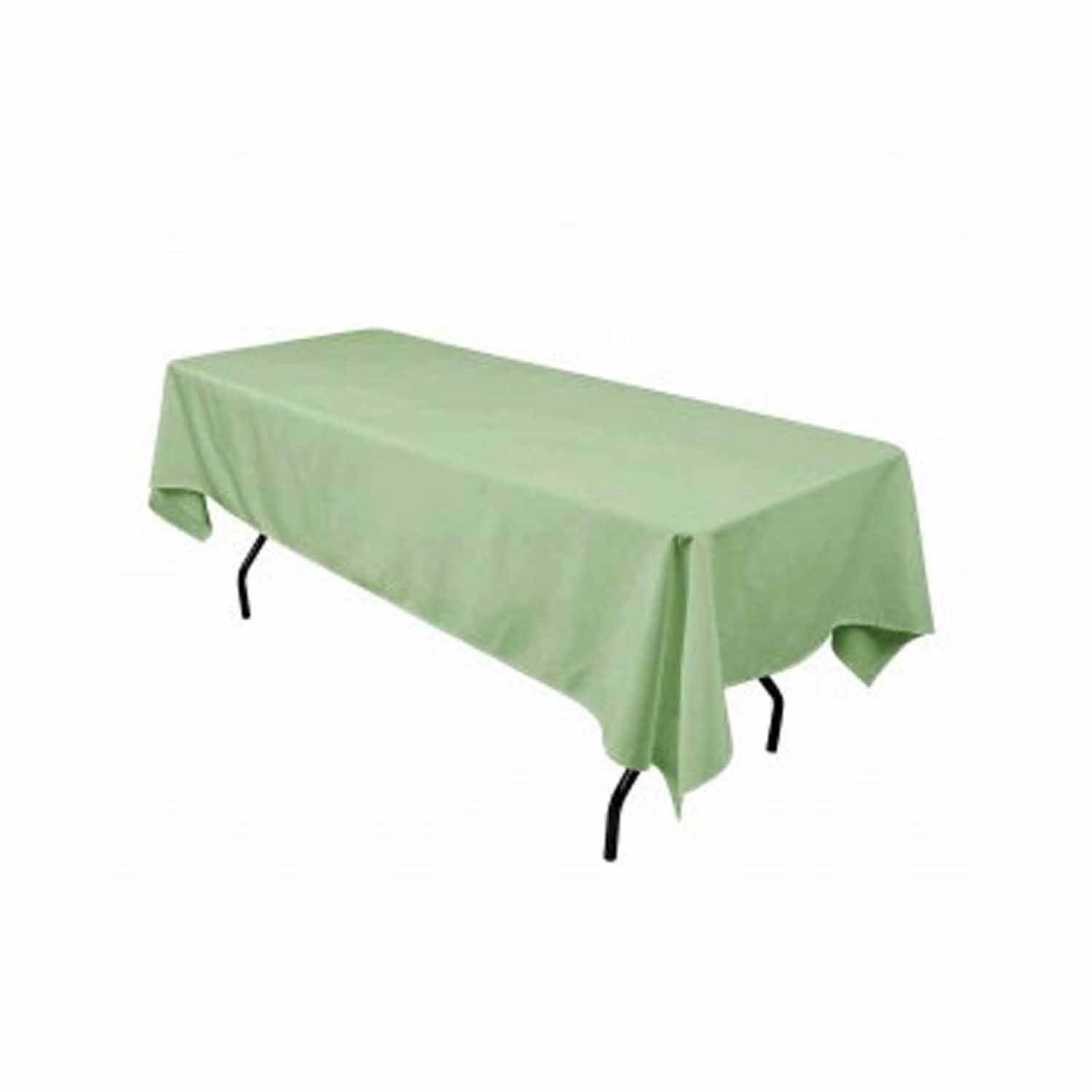 New Creations Fabric & Foam Inc 60" Wide by 120" Long Rectangular Polyester Poplin Tablecloth, Sage