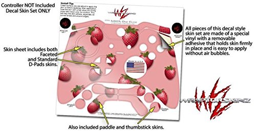 Strawberries on Pink - WraptorSkinz Decal Style Vinyl Skin Wrap compatible with XBOX One ELITE Wireless Controller (CONTROLLER NOT INCLUDED)