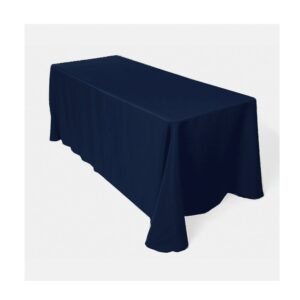 runner linens factory rectangular polyester tablecloth 90x132 inches (dark navy)