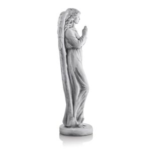 Alpine Corporation 47" Tall Indoor/Outdoor Praying Angel Statue Yard Art Decoration, Light Gray