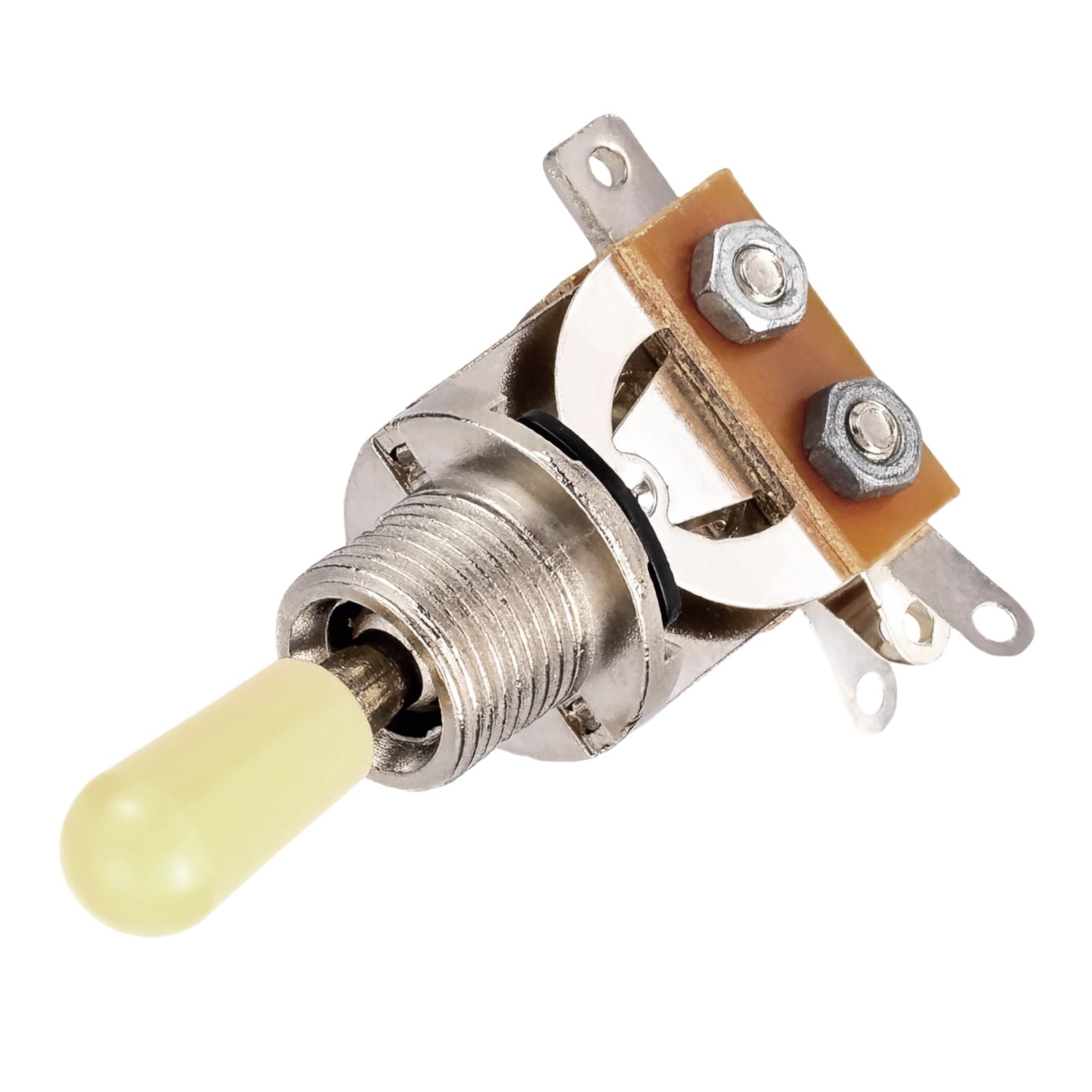 Chrome 3 Way Electric Guitar Pickup Toggle Switch with Cream Tip Knob Cap