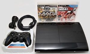 sony playstation 3 super slim 250gb game console system bundle ps3 w/2 games mag nba 2k11