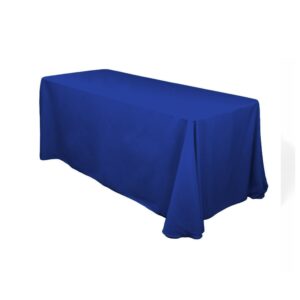 runner linens factory rectangular polyester tablecloth 90x156 inches (royal blue)