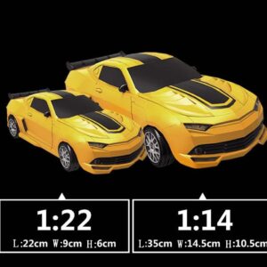 Surpass Remote Controlled Transformation Robot Shape-shift Action Figure, Remote Control Action Figure Model Car Toy for Kids, 1:14 Proportion Bumblebee (1:14 Proportion Big Size)