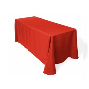 runner linens factory rectangular polyester tablecloth 90x156 inches (red)