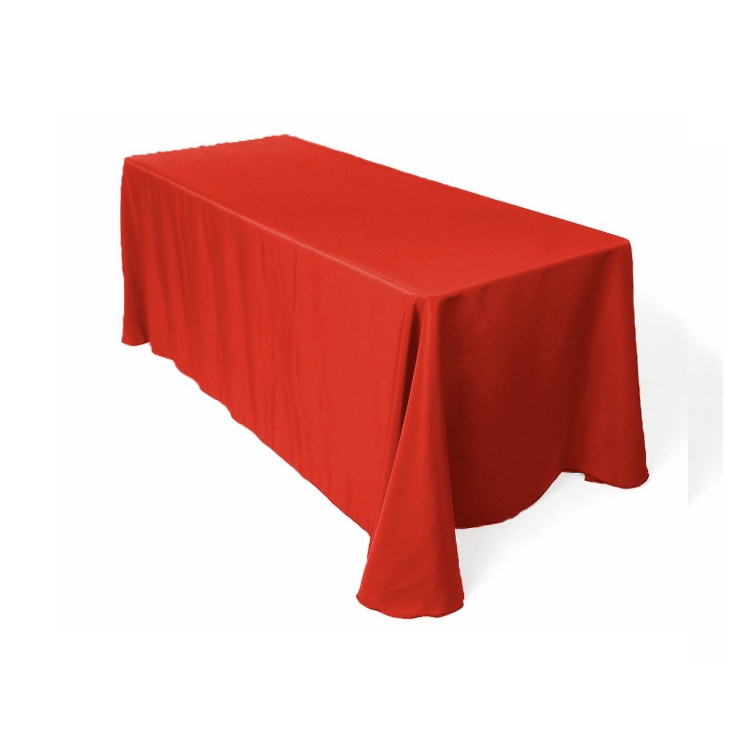 Runner Linens Factory Rectangular Polyester Tablecloth 90x156 Inches (RED)