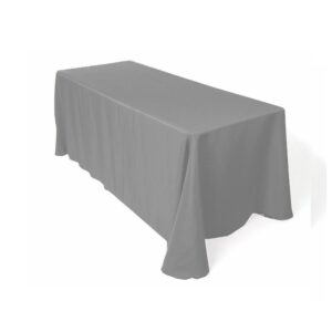 runner linens factory rectangular polyester tablecloth 90x132 inches (gray)