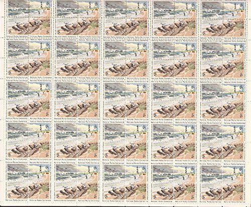 1972 National Parks, Cape Hatteras Full Sheet of 100 x 2 Cent Stamps Scott 1448-51 by United States of America