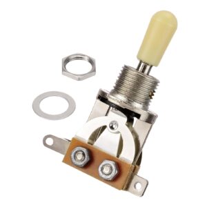 chrome 3 way electric guitar pickup toggle switch with cream tip knob cap