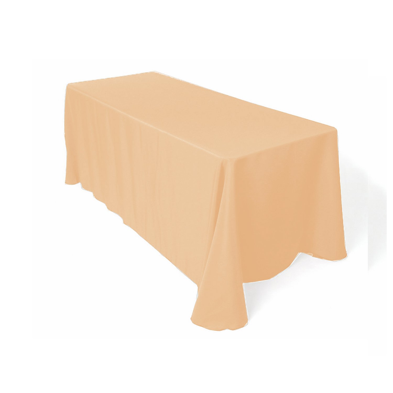 Runner Linens Factory Rectangular Polyester Tablecloth 90x156 Inches (Peach)