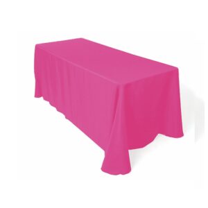 runner linens factory rectangular polyester tablecloth 90x132 inches (hot pink)