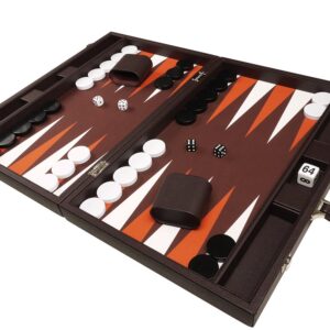 19-inch Premium Backgammon Set - Dark Brown Board