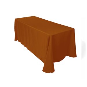 runner linens factory rectangular polyester tablecloth 90x156 inches (rust)