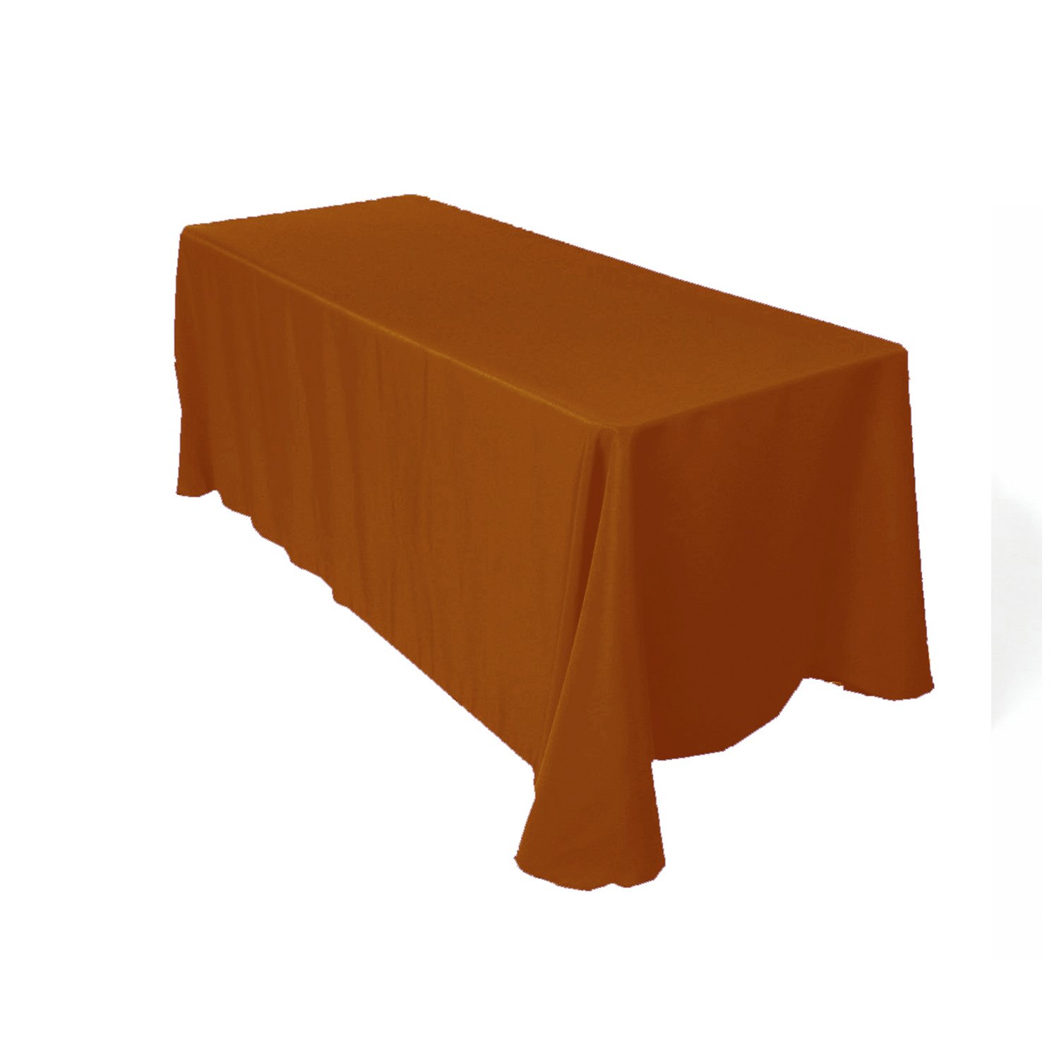 Runner Linens Factory Rectangular Polyester Tablecloth 90x156 Inches (Rust)