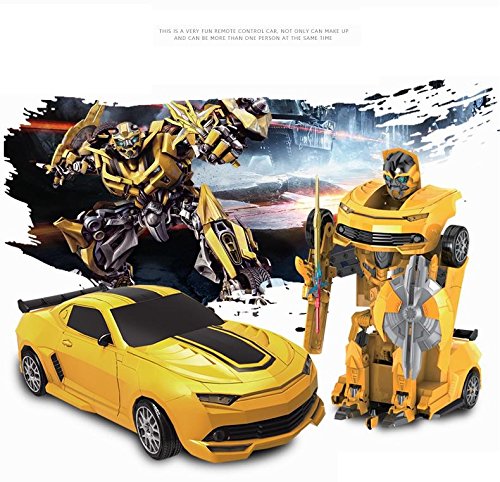 Surpass Remote Controlled Transformation Robot Shape-shift Action Figure, Remote Control Action Figure Model Car Toy for Kids, 1:14 Proportion Bumblebee (1:14 Proportion Big Size)