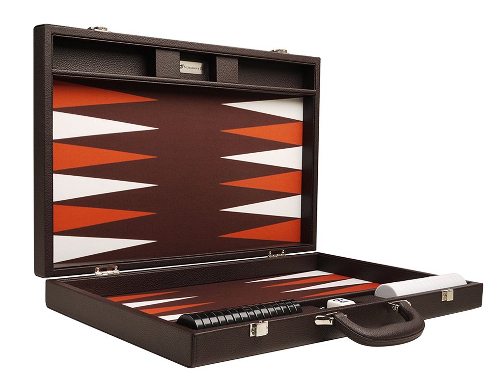 19-inch Premium Backgammon Set - Dark Brown Board